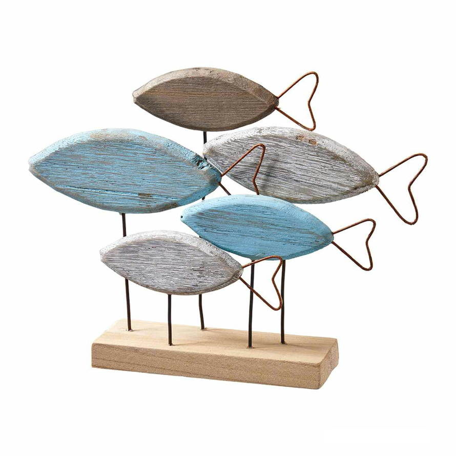 Fünf Fisch auf Holzbrett - Amalfi Summer | Terrapalme Heim- und Gartenshop